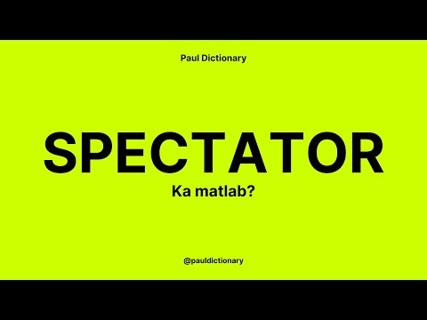 spectator Meaning in Hindi/Urdu | Meaning of spectator | spectator ka matlab? | spectator क्या है?