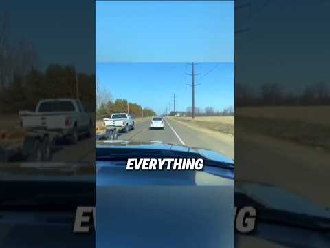 Saloon car thinks he owns the highway and gets instant karma! 😨