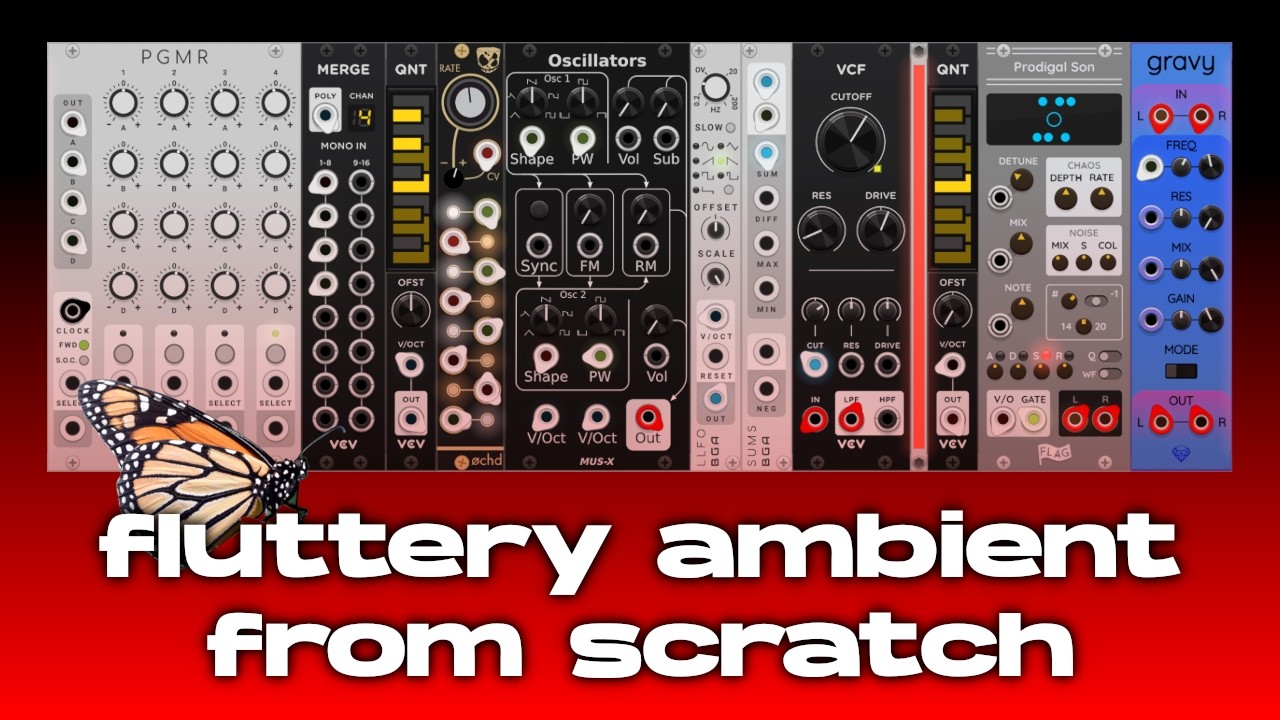 Making a fluttery ambient patch in VCV Rack! // Midnight Modular