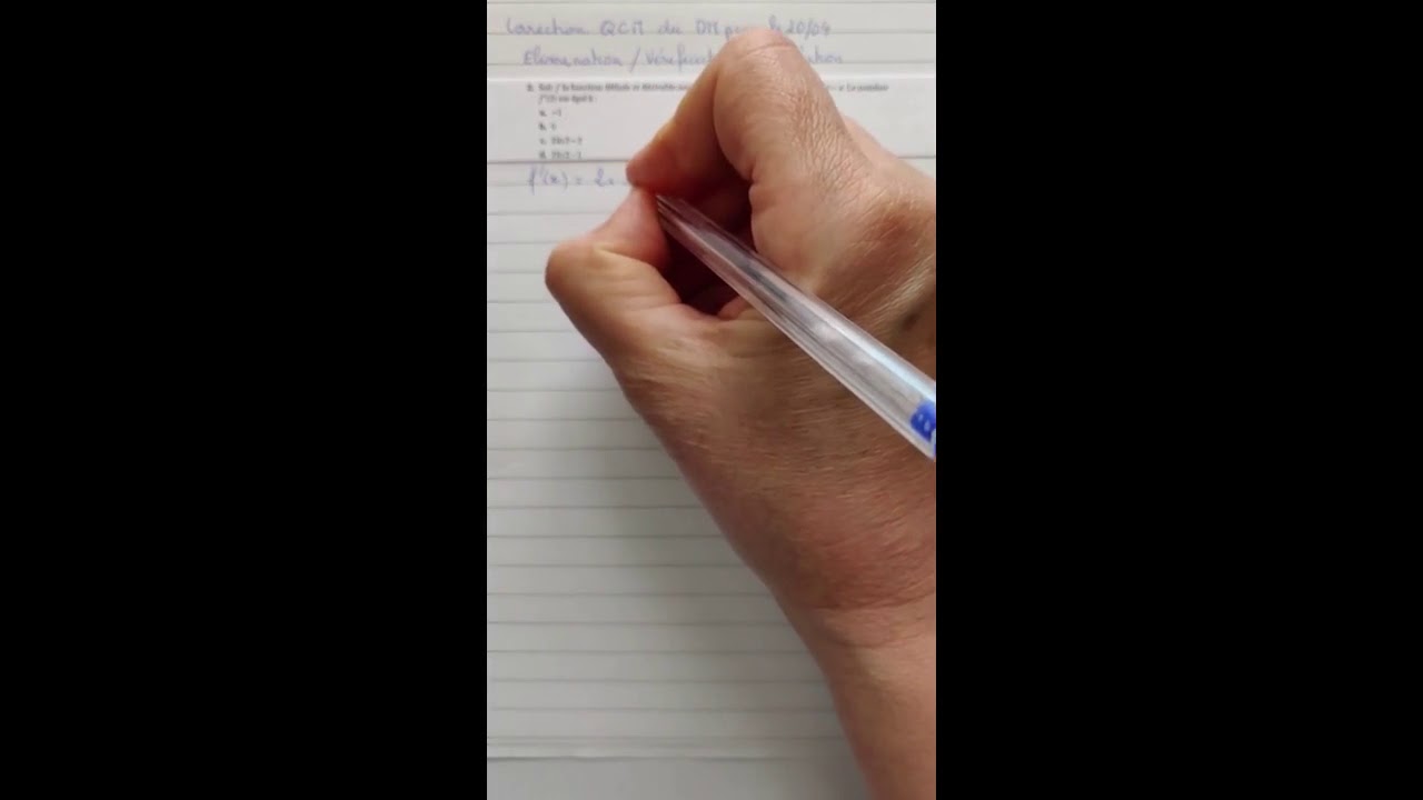 Terminale : Correction QCM devoir maison