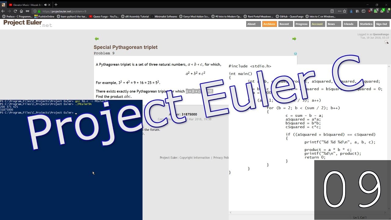 Project Euler in C #9: Special Pythagorean Triplet