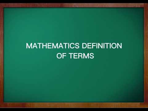 Mathematics Definition of Terms