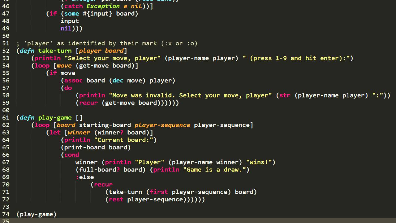Clojure - PRACTICAL: tic-tac-toe (3/3)