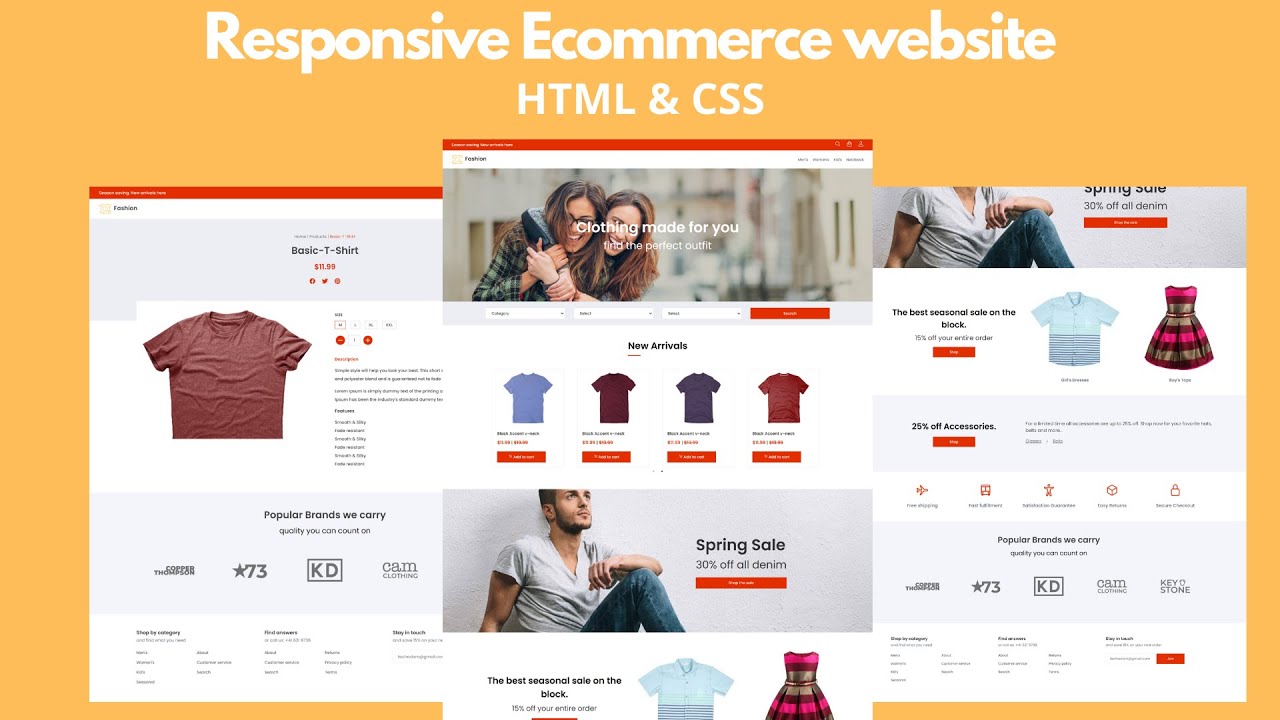 How To Make Ecommerce Website Using HTML And CSS Step By Step | Create Responsive e-Commerce Website