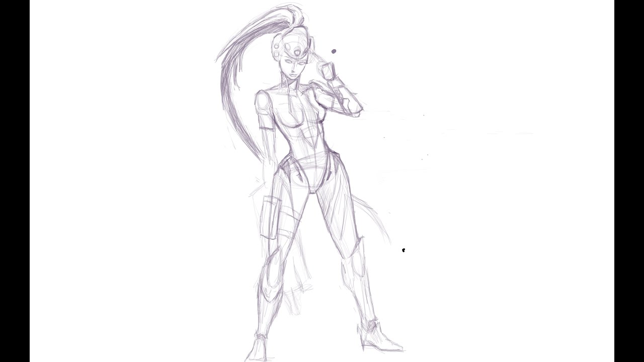 how to draw widow maker overwatch sketch part 2
