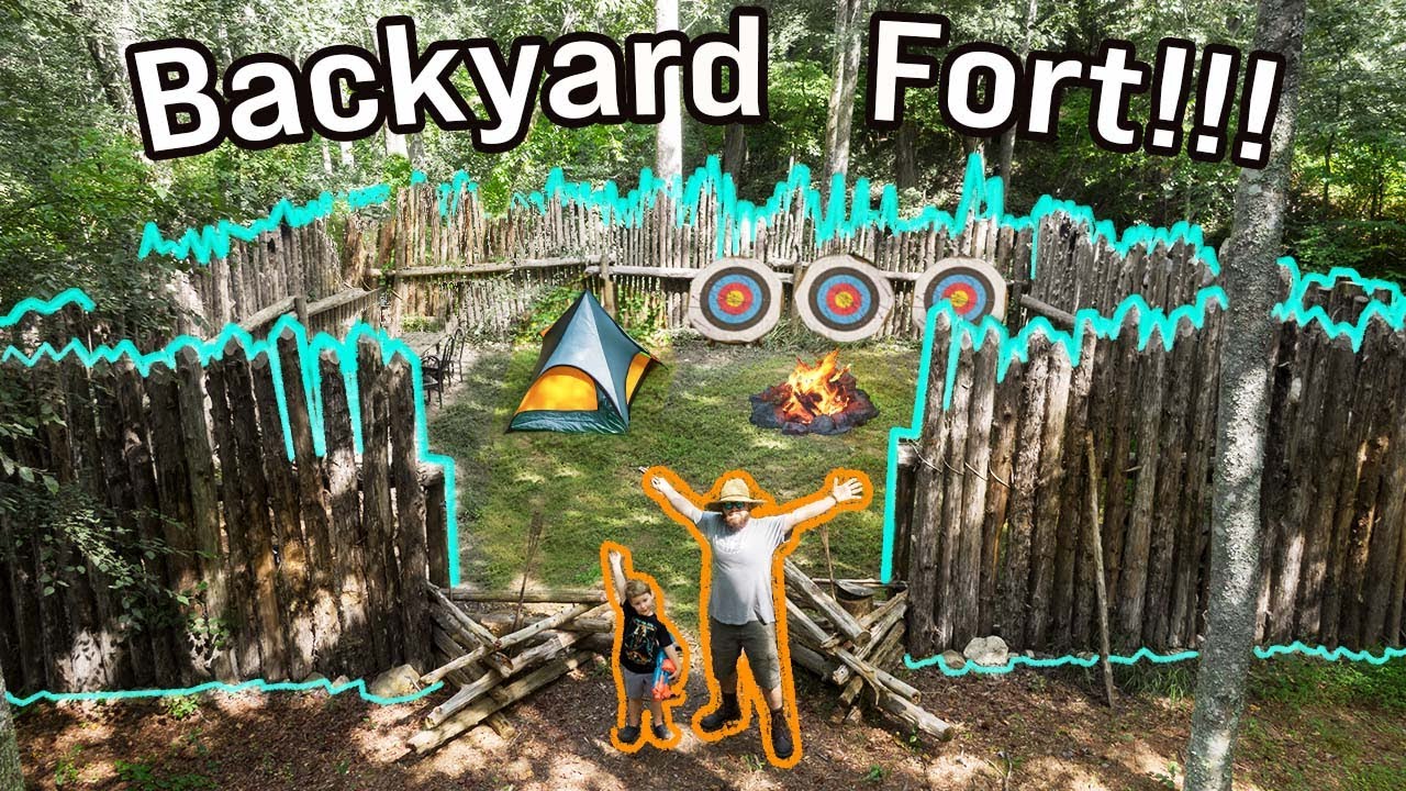 Building a HUGE backyard fort. Start to finish