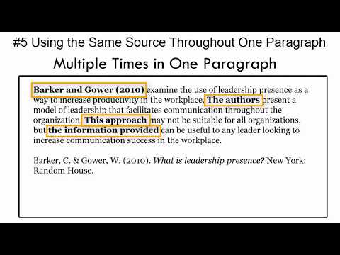 In-Text Citations: Mistake #5--Citing the Same Source Multiple Times in One Paragraph