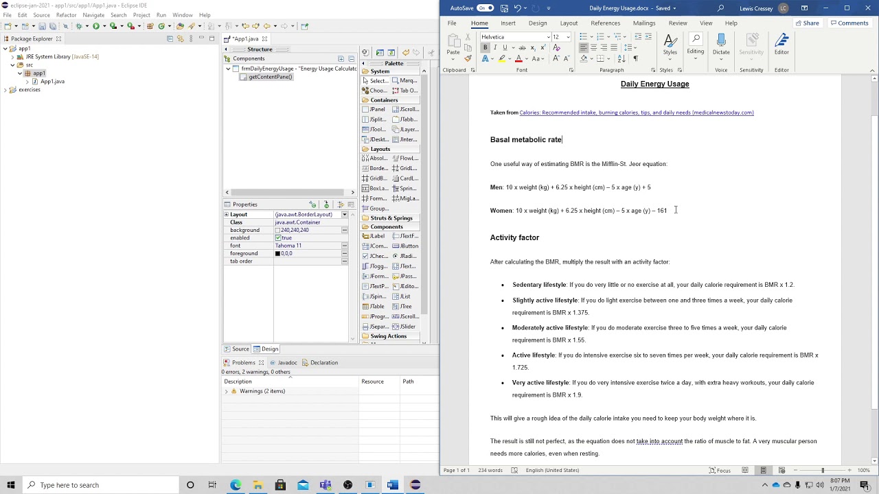 Create a simple desktop app with Java Swing