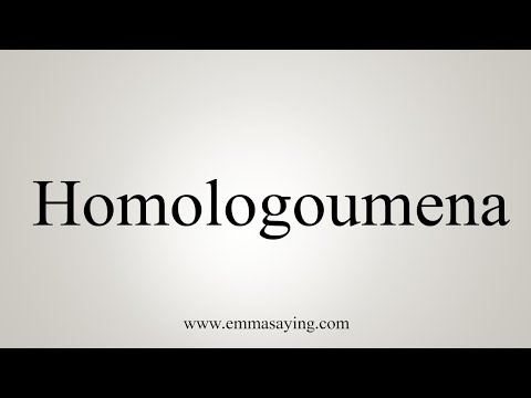 How To Say Homologoumena