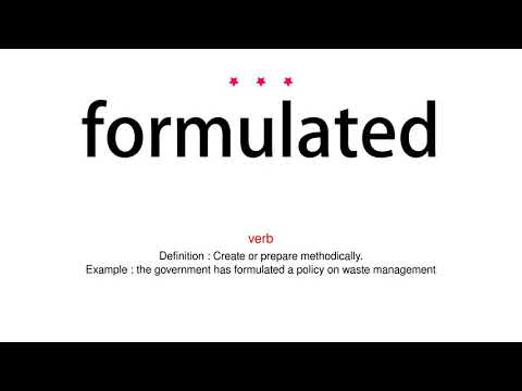 How to pronounce formulated - Vocab Today