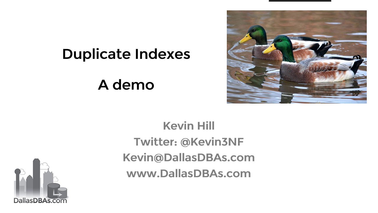 SQL Server Duplicate Indexes