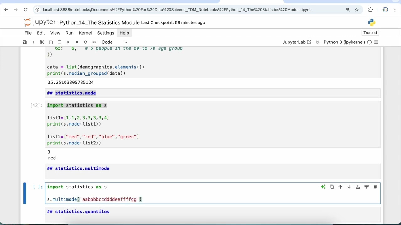 What is statistics.multimode function in python | How to use statistics.multimode function in python