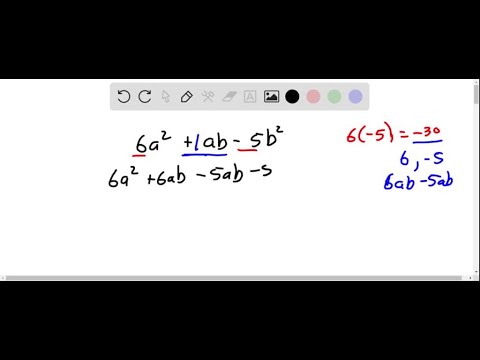 Factor by grouping. 6 a^2+a b-5 b^2