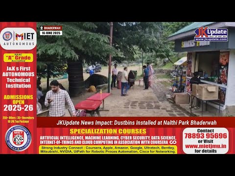 JKUpdate News Impact: Dustbins Installed at Nalthi Park Bhaderwah