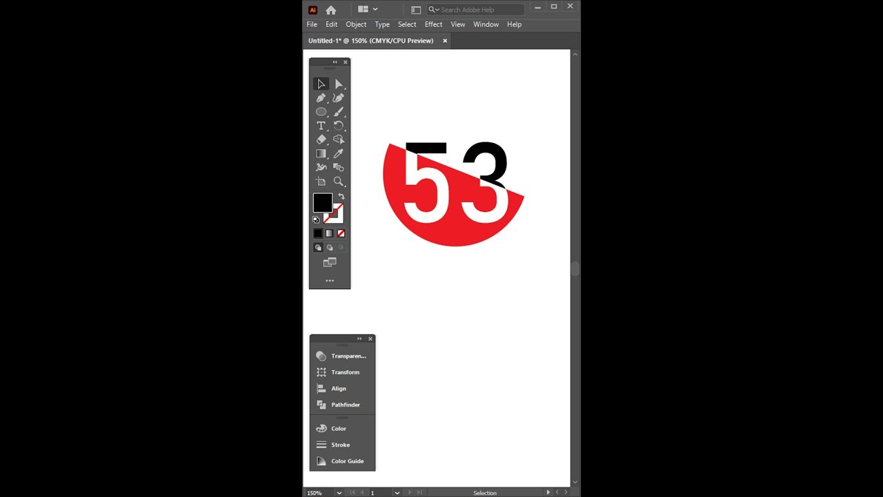 Illustrator Tutorial | Number 53 Logo Design | How to make logo design in Adobe Illustrator CC