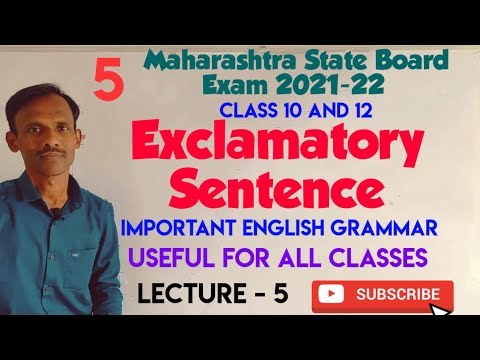 Exclamatory Sentence in marathi/types of sentences/Maharashtra board exam/useful for all/class 10/12