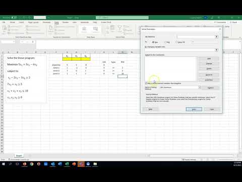 Excel's solver for linear programming (LP)
