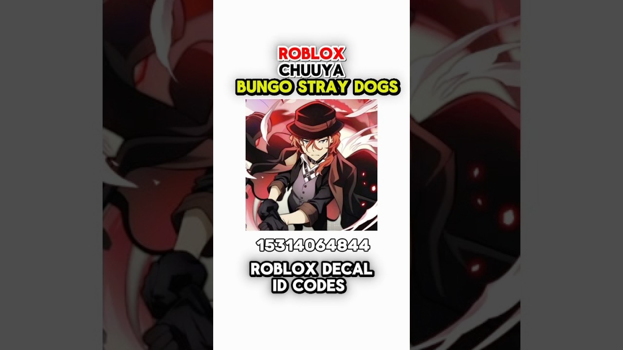 Roblox Chuuya Bongo Stray dogs pfp/icon/decal id codes!🧡 #roblox #bungoustraydogs #bsd #chuuya