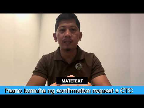 Paano kumuha ng Confirmation Request o Request o CTC