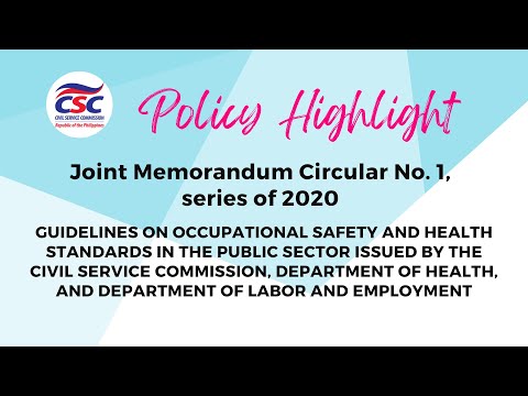 Occupational Safety and Health Standards (CSC-DOH-DOLE Joint Memorandum Circular No. 1, s. 2020)