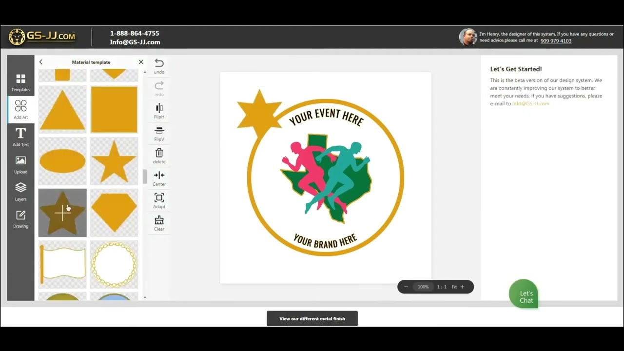 Custom Pins Online Design System from GS-JJ: How to Use?