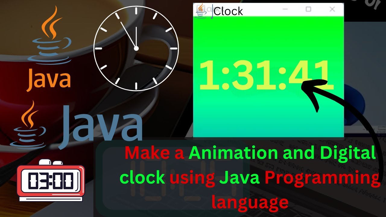 How to make digital clock using java with animation ll Java simple college project  ll