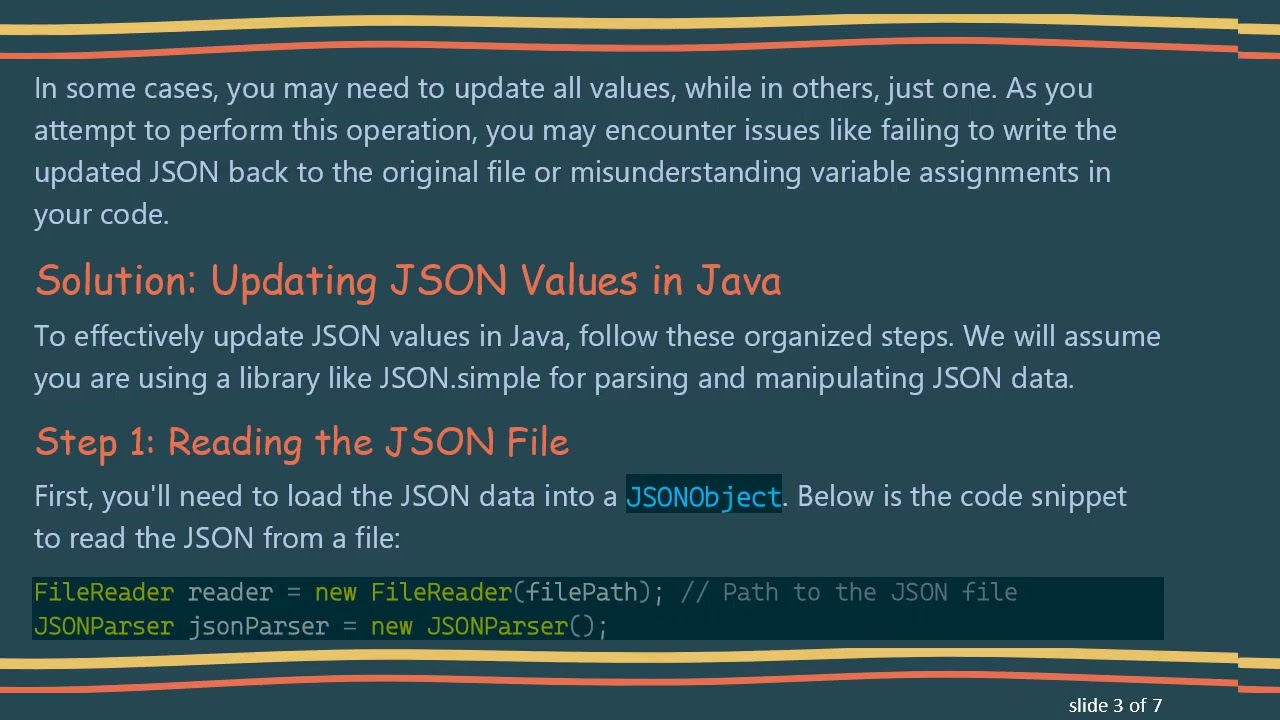 How to Update JSON Values Using Java