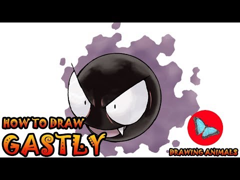 How To Draw Gastly from Pokemon – I'm Youtuber – Follow my videos to ...
