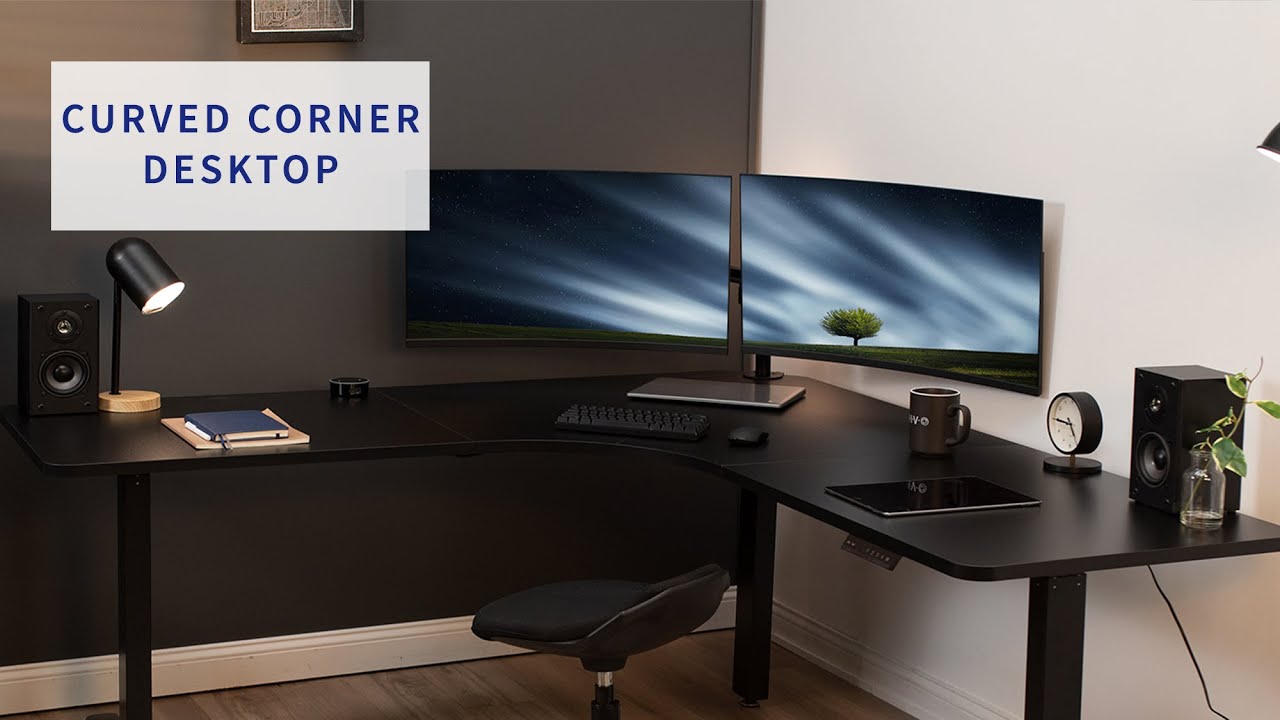 DESK-TOP2CB 71” x 71” Curved Corner Table Top by VIVO