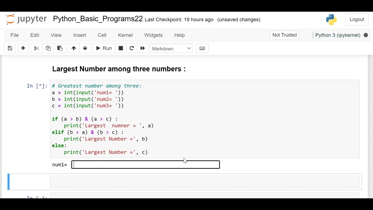 Python Program || Largest Number among the three Numbers