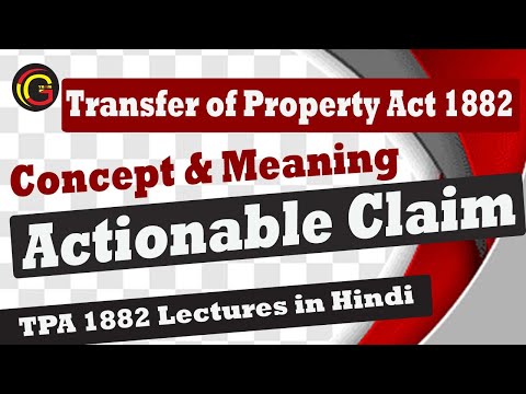 Transfer of Property Act 1882: Actionable Claim Meaning under TPA in Hindi (Full Detail)