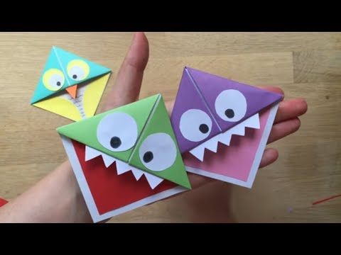 Easy Paper Monster & Owl Corner Bookmarks