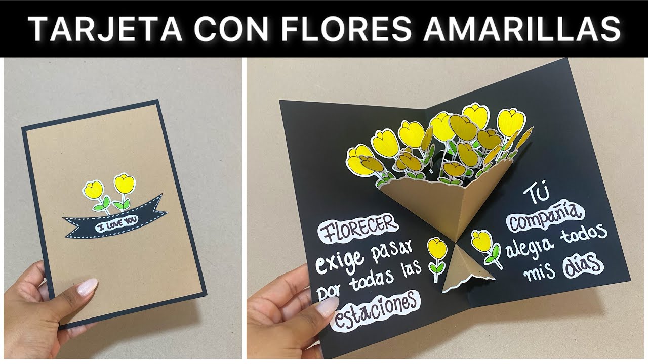 La mejor idea para REGALAR FLORES AMARILLAS | Tarjeta + ramo de flores amarillas