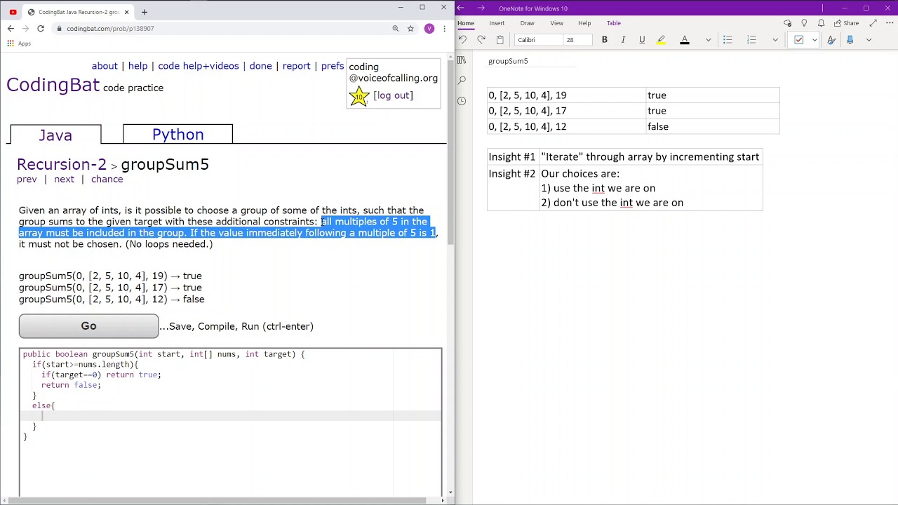 Recursion - 2 (groupSum5) Java Solution || Codingbat.com
