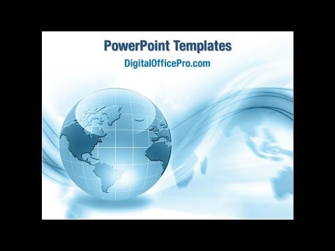 Globe in Blue Colors PowerPoint Template Backgrounds - DigitalOfficePro #09236