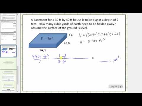 Determine Volume in Cubic Feet and Cubic Yards (Conversion) | Math Help ...