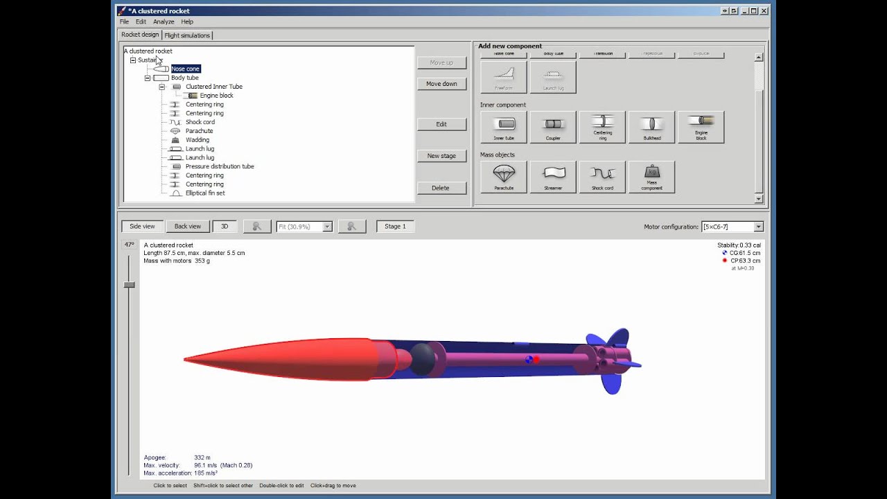 OpenRocket 3d View