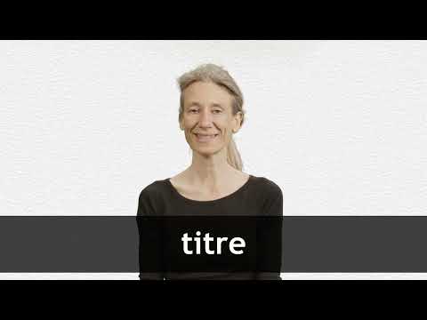 English Translation of “TITRE” | Collins French-English Dictionary