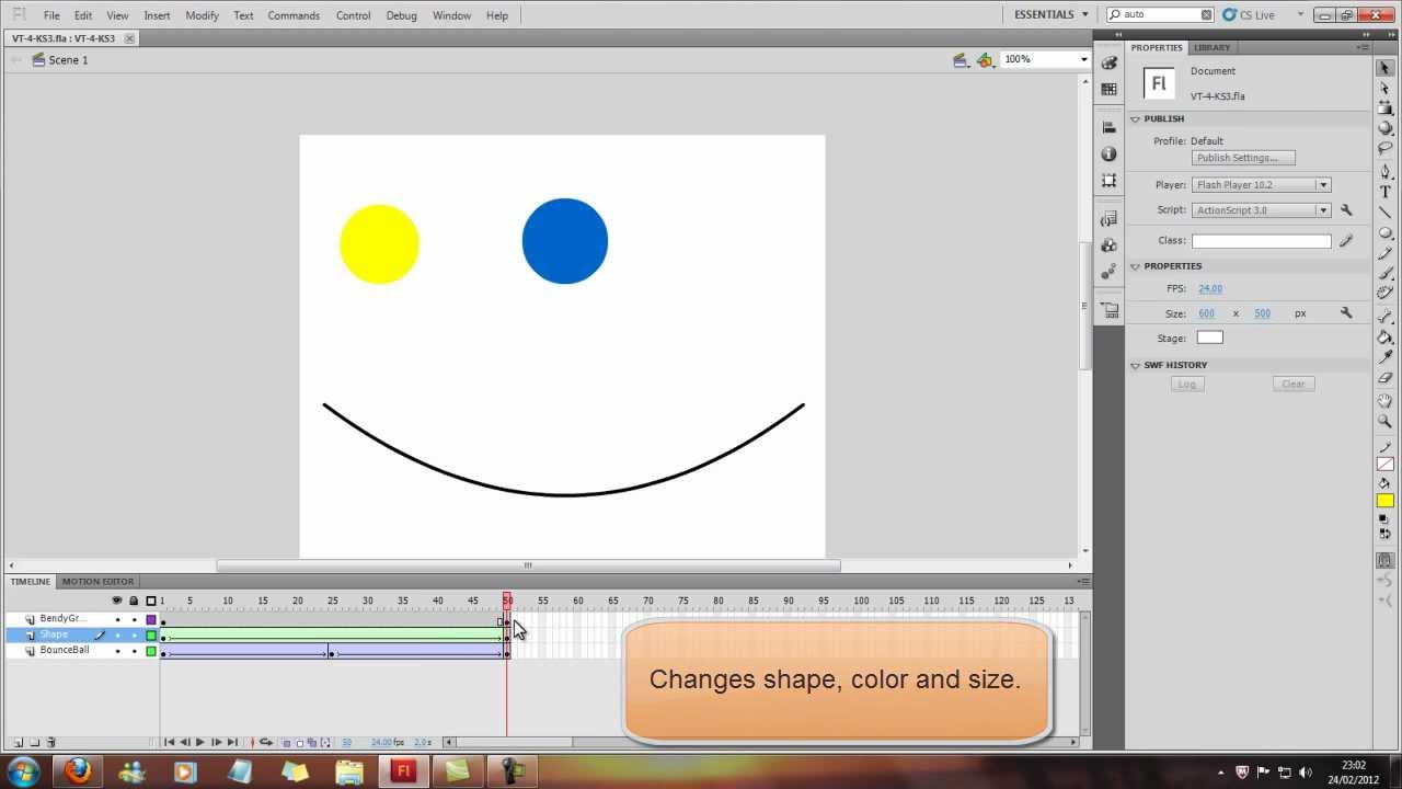 Tutorial 3 - Flash CS5 - Shape Tween