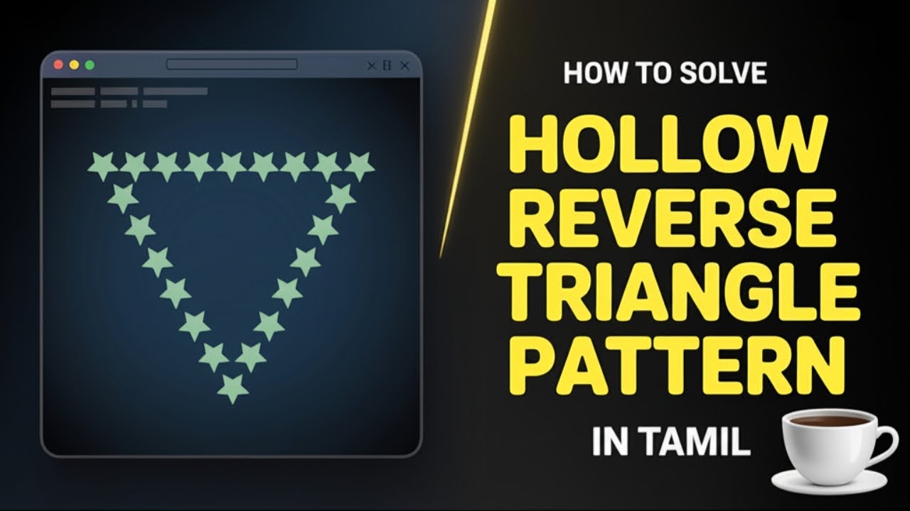 How to Solve Hollow Reverse Triangle Pattern in Java | pattern program in java tamil | #pattern