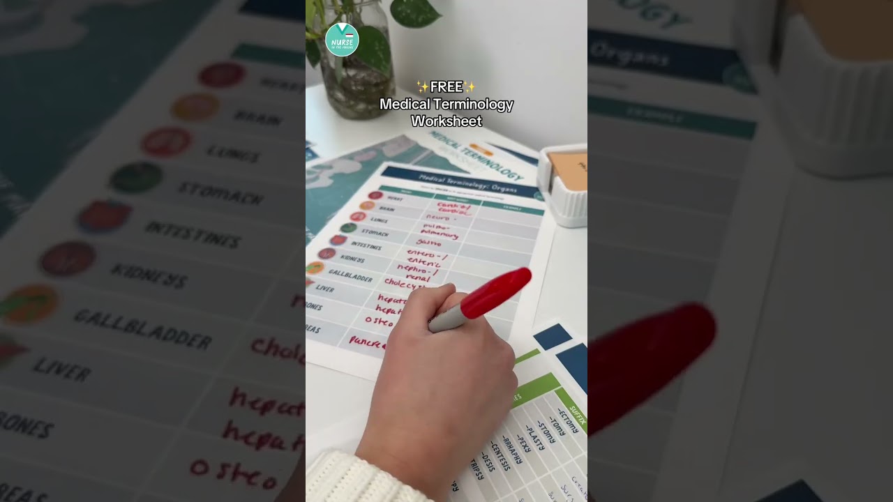 ✨ FREE ✨ Medical Terminology Worksheet!