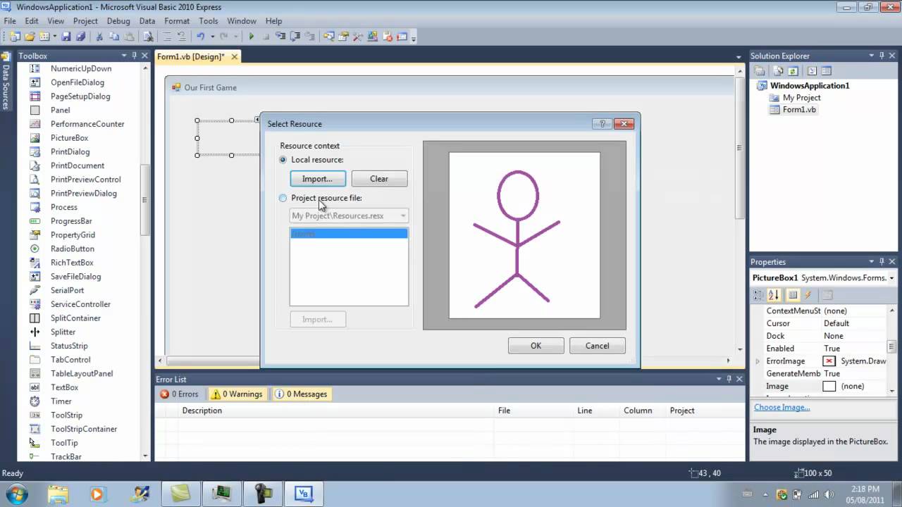 Visual Basic Game Tutorial 1: Getting Started