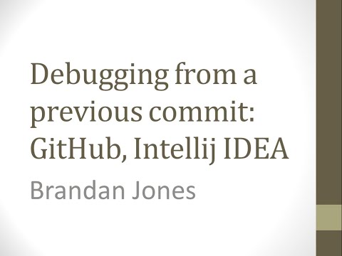 Debugging from a previous commit in GitHub with IntelliJ IDEA