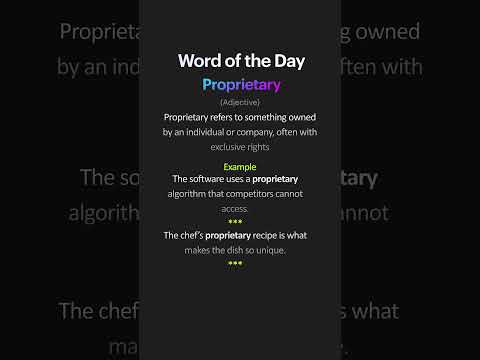 Proprietary: Uniquely Yours! #english #howtolearnidiomsandphrases #englishlanguage