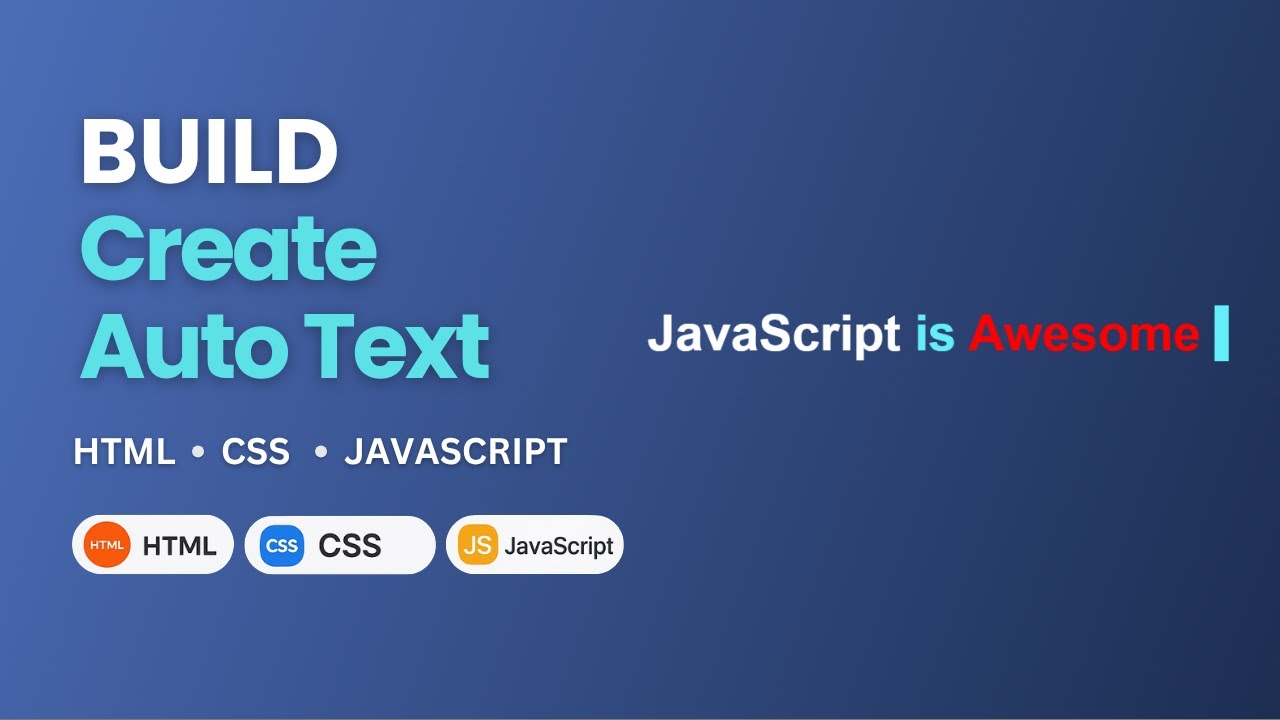 🚀 Auto Typing Text Effect Using HTML, CSS & JavaScript | Easy Beginner Web Animation Project