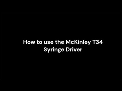 Usage McKinley T34 Syringe Driver - GPH