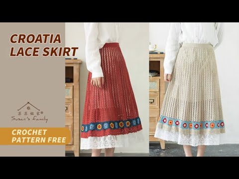 【EN1149】Croatia Lace Skirt Crochet Tutorial | Cosmopolitan Aesthetics Series | Susan's Family