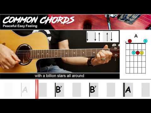 Peaceful Easy Feeling - Eagles | EASY GUITAR | Scrolling Chords