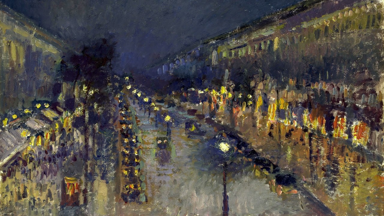 Camille Pissarro – The Boulevard Montmartre at Night | TV Art Screensaver | 2 Hours TV Wallpaper  4K