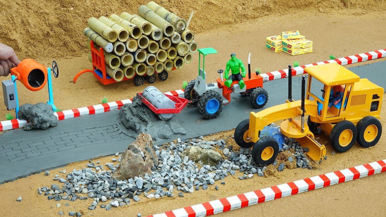 Diy Cart Village Science Project Build Real Concrete Roads Using Mini Rollers